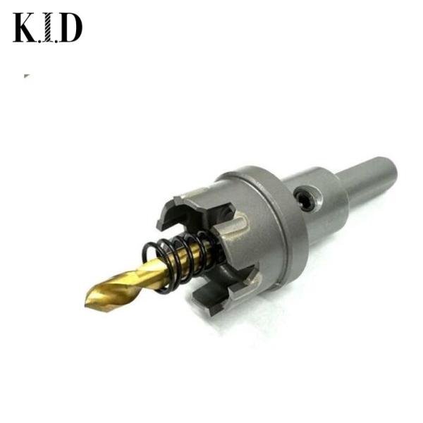 KIドリル 超硬チップ付ホールソー|特長:超硬チップの不等分割でビビりを防止しました。 厚さ5mm以下の鋼板・ステンレス板に軽くてスピーディな穴あけができます。