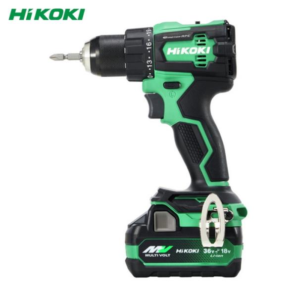 HiKOKI 充電ドリルドライバー|特長:クラス最短ボディです。 穴あけ、ねじ締め作業スピード従来比(DS18DBSL)10%高速化しております。 手がねじられる現象を軽減するRFC機能搭載です。
