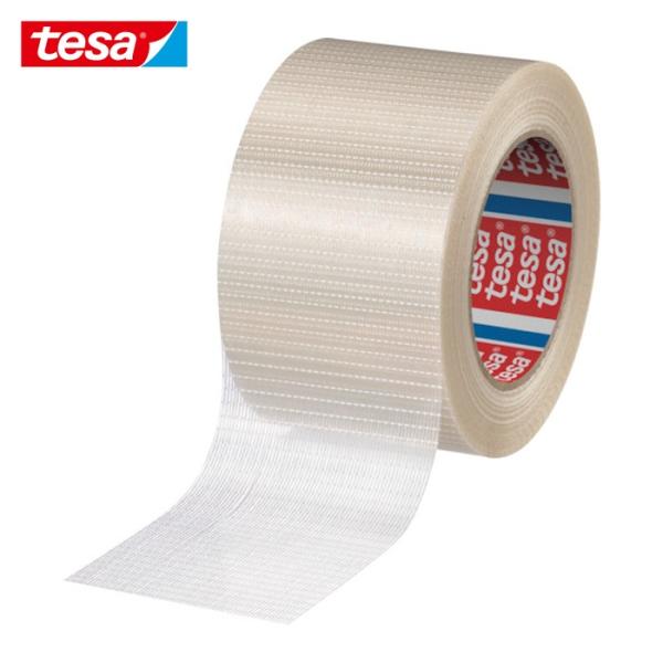 tesa 結束テープ|特長:縦横両方向にフィラメントを配向しており、流れ方向のみならず横方向へも高強度を保ち、非常に少ない伸びが特徴です。