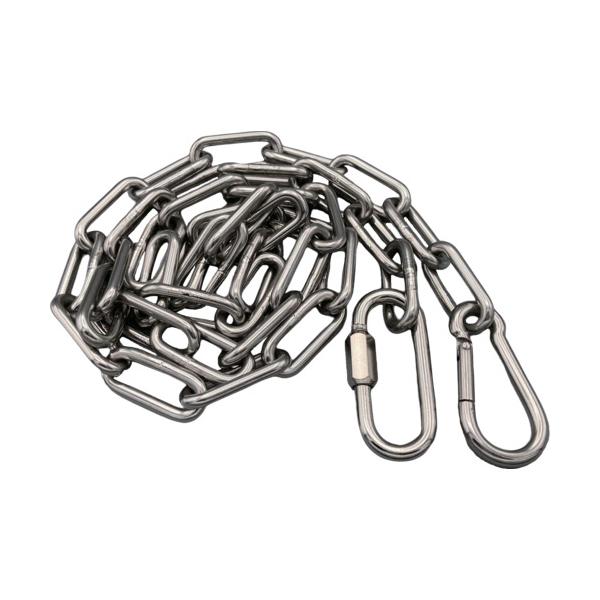 ラクテム チェーン|特長:溶接チェーンは切断済み、両側にフックを取り付けています。 オールステンレス製のため、防錆性・耐候性に優れています。