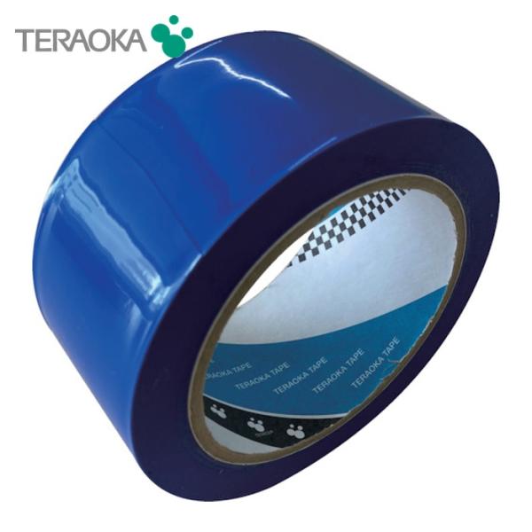 TERAOKA ラインテープ|特長:鮮明な色が特長の屋内、工場内の標示ライン用です。 柔軟性、耐久性、耐摩耗性、再剥離性(剥がした際に粘着剤が残りづらい)に優れています。 セパレータ(剥離紙)がないため、貼り付け作業が簡単で、ゴミが出ません。
