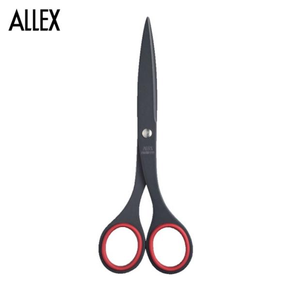 ALLEX ハサミ(クラフト向け)|特長:ALLEXを代表するオールステンレスシリーズです。 粘着テープやのりの付きにくいフッ素コート仕様です。