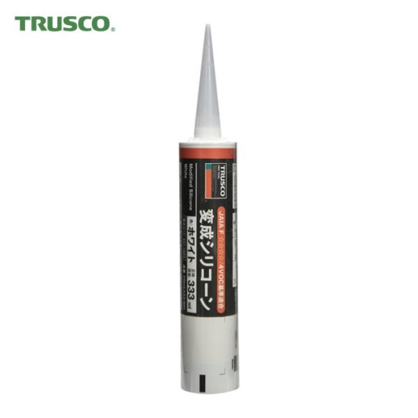 TRUSCO 建築用シーリング剤|特長:広範囲の下地材料への接着性に優れています。 シーリング施工後に、水性系、溶剤系、リシン等の塗装ができます。 防カビ性、耐候性、耐久性、耐熱性、耐寒性、耐水性に優れています。