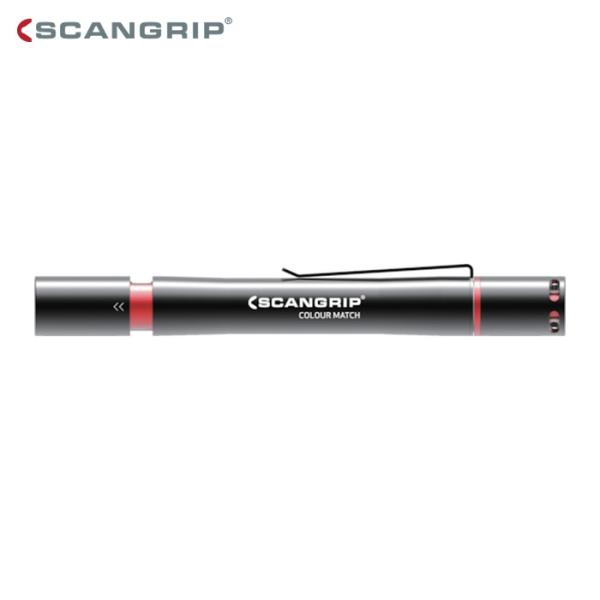 SCANGRIP LEDペンライト(充電式)|特長:コンパクトなペン型高演色ライトです。 色見を自然に表現できるため調色作業に向いています。 傷などを見つけやすく検査作業に向いています。