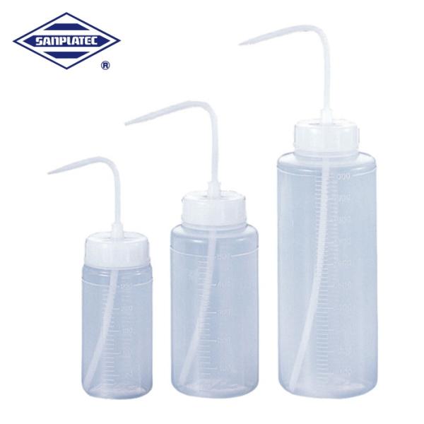 サンプラ 洗浄瓶|特長:キャップが広口になり、洗浄液が入れやすくなりました。 多量に液を出す場合は先端ノズルをはずしてください。 別途、赤・黄・緑・青の交換用先端ノズルを用意しております。