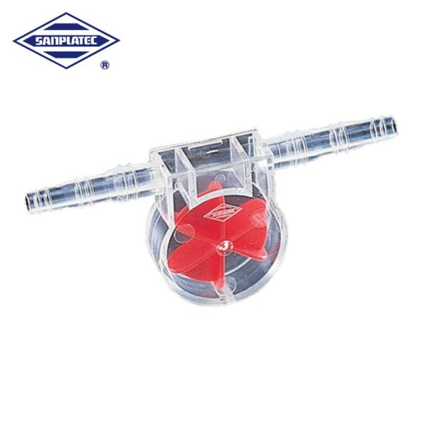 サンプラ フローモニター|特長:液体・気体の流れを羽根で簡単に確認できます。 羽根はポリプロピレン製です。 69kPa以下の圧力でご使用ください。