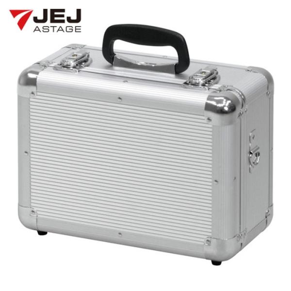 JEJアステージ アルミケース|特長:アルミの高級感と軽量堅固さを兼ねそなえたツールケースです。 コーナー部材は衝撃に強いラウンド加工仕様です。 用途に合わせて移動できる仕切板付です。