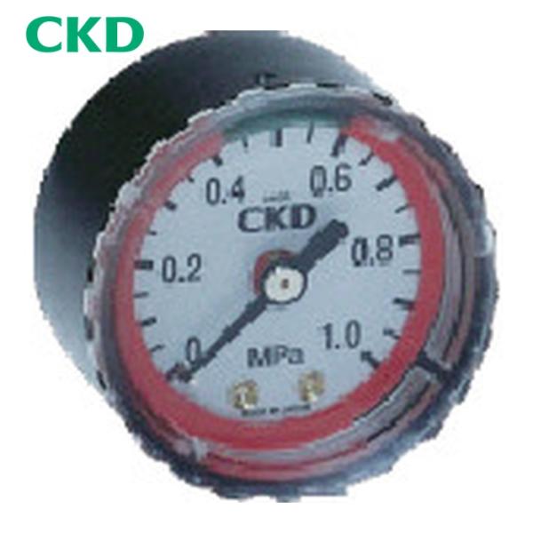 CKD 小型圧力計|特長:セーフティマーク付圧力計です。 緑と赤のカラーゾーン表示により、目視管理が容易です。