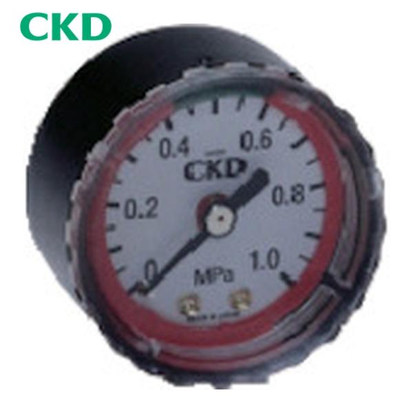 CKD 小型圧力計|特長:セーフティマーク付圧力計です。 緑と赤のカラーゾーン表示により、目視管理が容易です。