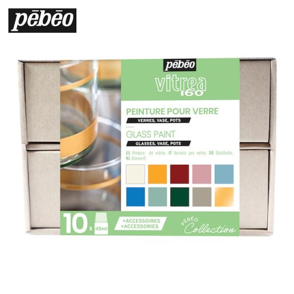 Pebeo 多目的塗料|特長:家庭用オーブンで手軽に焼成でき、ガラス用水性アクリル絵具。