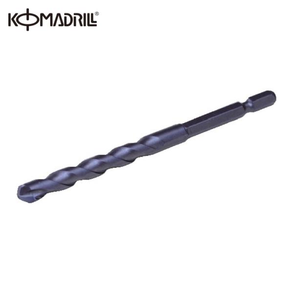 KOMADRILL コンクリートドリル(6.35六角軸)|特長:振動機能付き充電ドリル・振動ドリルでコンクリートに穴あけが可能です。 シャンクから刃先まで一体形状の為、刃先のブレやビビりが少なく的確な穴あけが可能です。