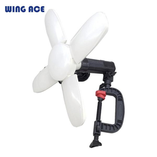 WING ACE LED投光器|特長:明るさ8500ルーメンで非常に明るく、クイックリリースで取り外しが便利なバイス式です。 明るさ切替機能で8500lm、6000lmのスイッチのON、OFFの繰り返しで切替簡単です。