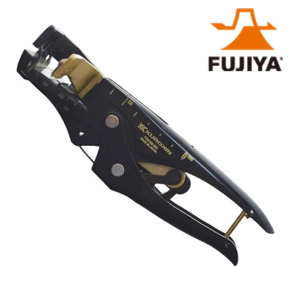 フジ矢 ワイヤストリッパー|特長:VA線、エコ電線専用ストリッパです。 改良されたグリップエンドと開き止めストッパーで持ち運びやすく、安全性も向上します。 視認性の高い目盛りとゲージにより、作業精度が向上し、手が小さい人でも使いやすい設計です。