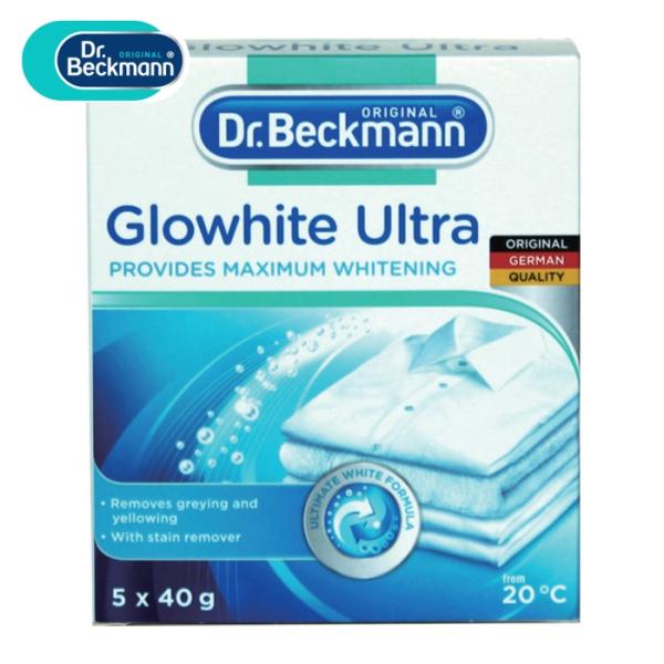 ドクターベックマン 洗濯洗剤|特長:白い服のくすみや黄ばみをホワイトニングして白に戻します。 【使える素材】水洗い可能な白い衣類。 (綿、麻、ポリエステルなど)・染料の一種である蛍光増白剤は、洗濯を繰り返すと減少していきます。