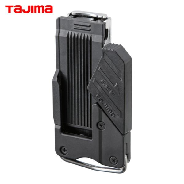 タジマ 金属製工具ホルダ|特長:セフホルダー胴ベルト用、クリップ式、右用です。 作業着のポケットや腰袋のフチにも取り付け可能です。 セフが不意に外れにくいロック機構付きです。