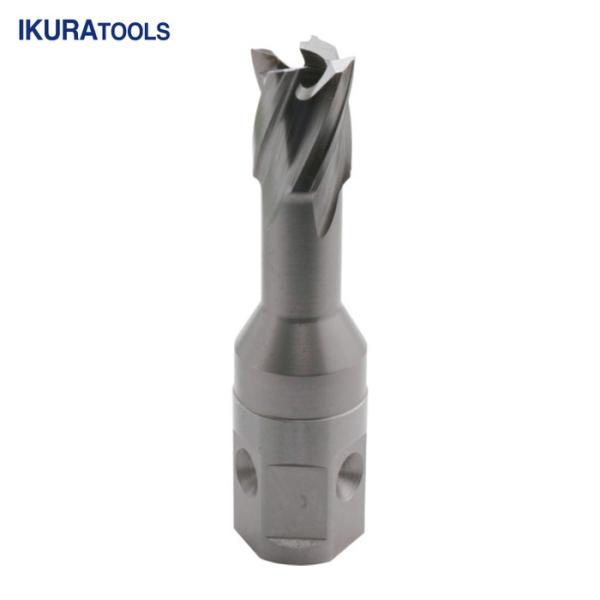 育良 磁気ボール盤カッター|特長:材料の排出性に優れた特殊な刃形です。 穴あけがスピーディーです。 ストレスの無い切込みです。