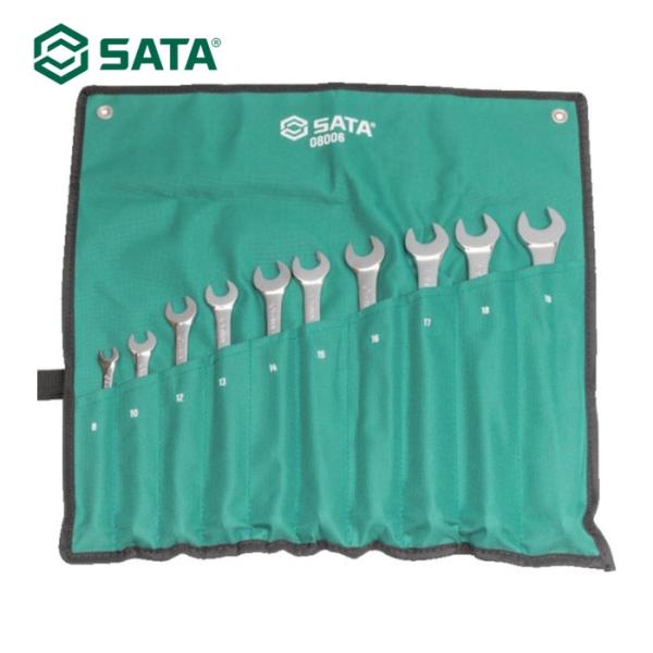 SATA コンビネーションスパナ|特長:柄の断面がX形状のX・Beam設計を採用しています。 レンチの平らな面に力を加えることができるため、 トルク出力が25%向上します。 見やすい刻印により、作業中でもサイズを簡単に識別できます。