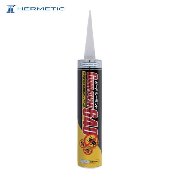 ヘルメチック 建築用シーリング剤|特長:住宅・工場・食品関連施設・電気機器から不快害虫を遠ざけます。 安全性の高い薬剤配合・速硬化タイプ・長期にわたる忌避効果・F☆☆☆☆。