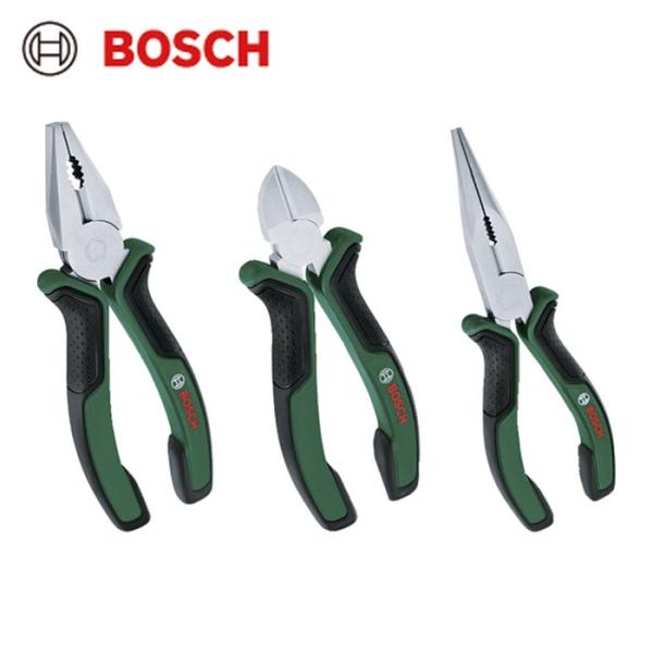 ボッシュ ペンチ|特長:人間工学に基づいた使いやすい、ボッシュDIYハンドツールシリーズです。 刃先は、硬質炭素鋼(60±2HRC)製で高品質です。 グリップ面の隙間がわずか0。