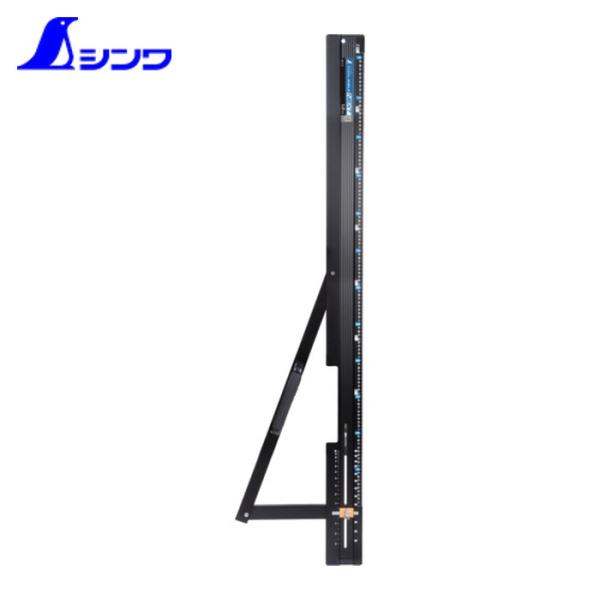 シンワ 丸ノコ切断用定規|特長:本体をたためるので持ち運び、収納に便利です。 たたんだ状態から開くだけで簡単に丸ノコガイド定規として使用できます。 突き当ての角度を変更する事で75~135°内の自由な角度で切断できます。