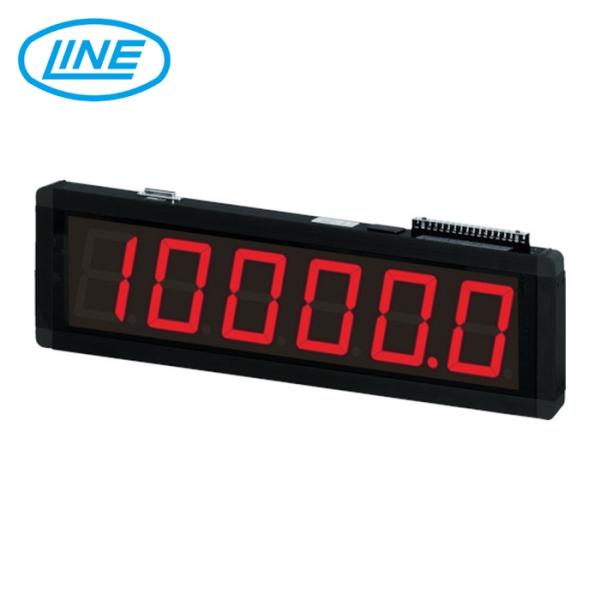 LINE カウンタ|特長:文字高101。 6mmの高輝度赤色LED採用で視認性が非常に高くなりました。 取り付け方法は吊り下げ用・据え置き用のブラケットを用意しています。