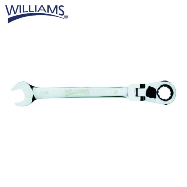 WILLIAMS コンビネーションラチェットレンチ|特長:切替レバーで簡単に回転方向を切り替えられます。 フレックスヘッドは前後90度に曲げることが可能です。 デュアルパウル設計で細かいギアと高い耐久性を同時に実現しています。