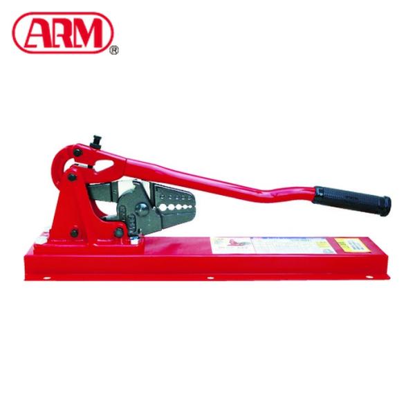 ARM ワイヤロープ用圧着工具|特長:1丁で圧着と切断の2役が可能です。 現場で台付ワイヤが製作できます。