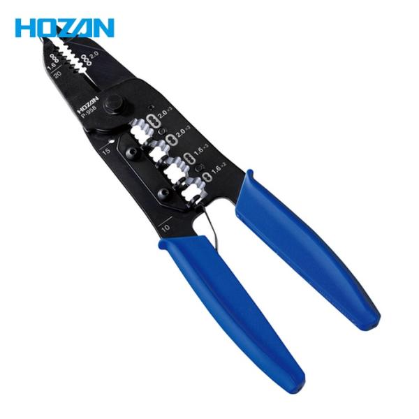 HOZAN ワイヤストリッパー|特長:VVFケーブル2。 0mm×3芯に対応「測る」「剥く」「切る」「のの字曲げ」をこなす1台4役です。 第1種電気工事士・第2種電気工事士試験推奨品です。