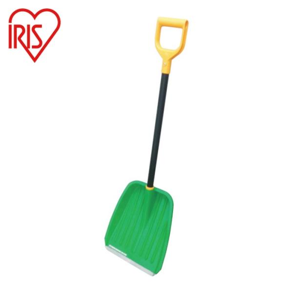 IRIS 除雪ショベル|特長:本体先端部に金属刃を採用した、強度・耐久性のあるスコップです。 スチール製のブレードで圧雪も砕きやすく、軽量のスコップです。 グリップ付で作業効率もアップします。