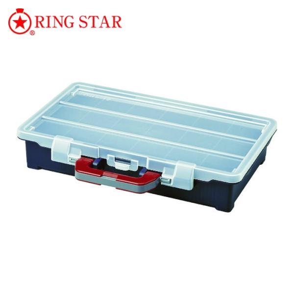 RING STAR パーツケース(樹脂製)|特長:7mmピッチで細かく仕切れます。 仕切板とSPボックスを組み合わせて大容量収納できます。 開け方を選べる2WAYオープン方式です。