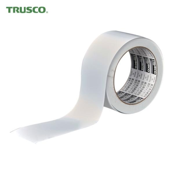 TRUSCO 蛍光ラインテープ|特長:鮮やかな蛍光色のラインテープです。 照明によって蛍光を発し鮮明に見えるため、強い注意喚起が必要な場所に最適です。 粘着力が強力ではがれにくくなっています。