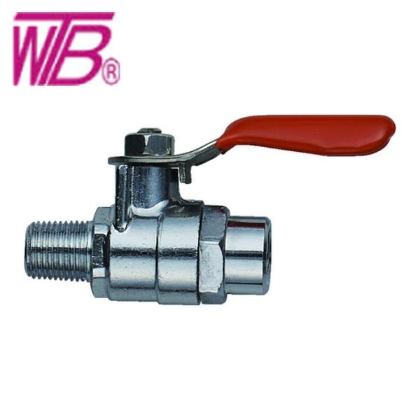 WTB ボールバルブ|特長:ハンドルはステンレス製採用です。 ハンドルは180°回りますので設置場所に制約がありません。 全開時、流量、流速、圧力の変化がほとんど無く使用できます。