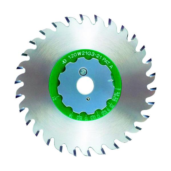 大日商 チップソー(木工用)|特長:狭い溝から広い溝まで1枚のカッターでOKです。 通常のカッターと比べ刃数が多く、木口のケバがほとんど出ません。