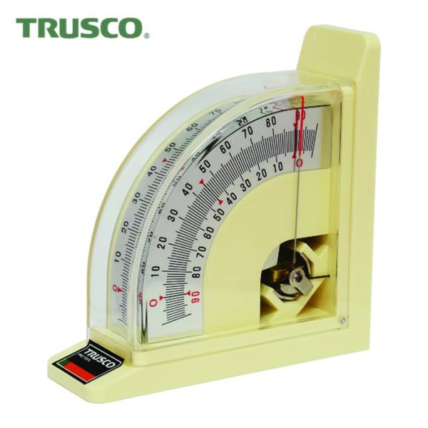 TRUSCO 勾配計|特長:指針の振動が少ないため読みやすく、通常の温度・湿度・風などに影響されません。 小型・軽量で携帯に便利です。 マグネット付なので鉄骨構造物には特に便利です。