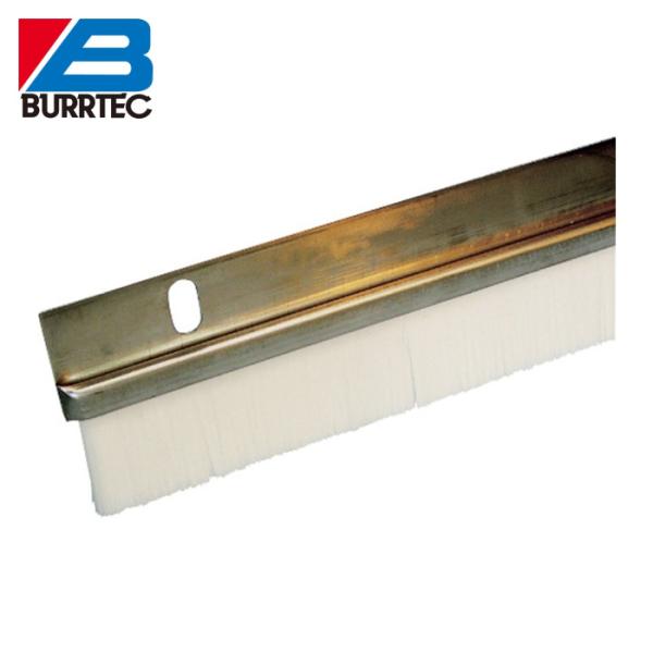 BURRTEC 防虫防獣ブラシ|特長:従来のチャンネルブラシではブラシ部と取付部とを溶接により固定していましたが、負荷により、溶接が外れることがありました。 バーシールブラシは、取付部とブラシ部が1枚の鋼帯で一体化しているため、溶接外れがあ...