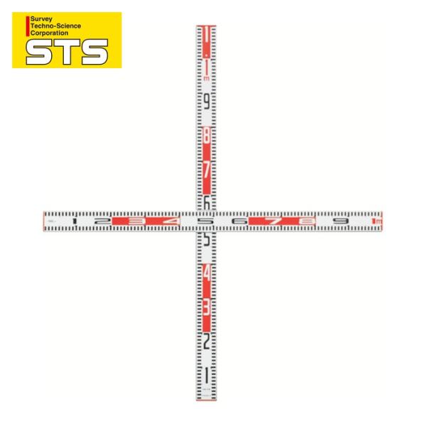 STS ロッド|特長:100cmと110cmのクロスロッドです。 表面は縦目盛、裏面は横目盛になっています。 軽量アルミ製で持ち運びに便利です。