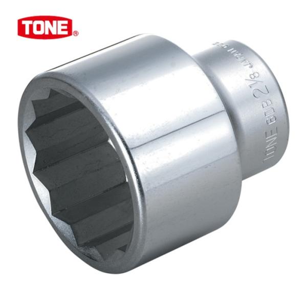 TONE ソケット(インチ)|特長:スタンダードタイプの対辺12角形状です。 差し込み後、トルクをかけてもナメにくくなっています。 インチサイズのソケットです。