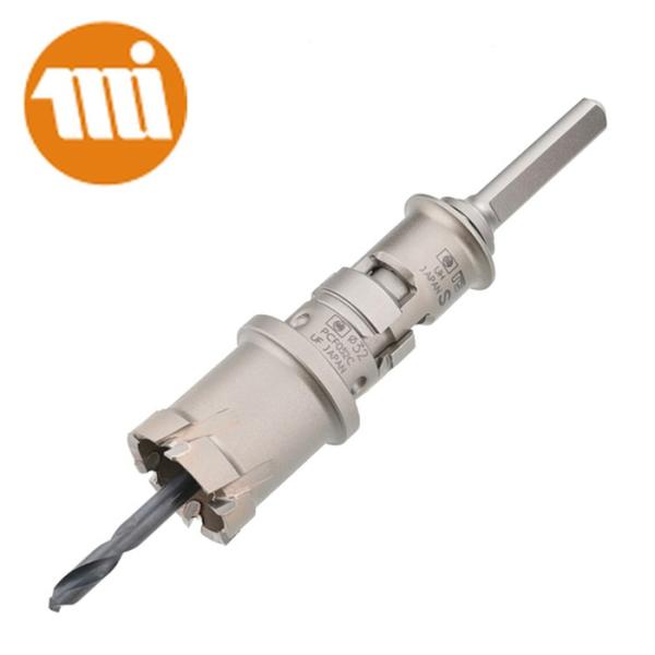 ミヤナガ 超硬チップ付ホールソー|特長:超硬刃先でステンレスなどの被削材への穴あけが可能です。 独自の刃先設計により切り粉の排出が良好です。 ボディーのふところが深く、金属パイプなど曲面への穴あけが可能です。