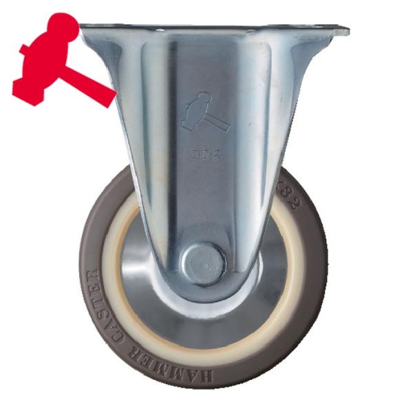 ハンマー プレート式ウレタンキャスター|特長:旋回式400S/419Sと併用できる、高品質な固定式大型キャスターです。