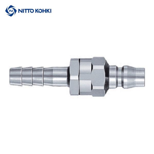 日東 金属カップリング|特長:カプラの切り離し時にプラグ側のホース内残圧を徐々に排出するので、不快な音とホース反動現象を解消します。 「カプラ」の分離時にプラグ側のホース内残圧を徐々に排出するので、不快な音とホース反動現象を解消します。 独...