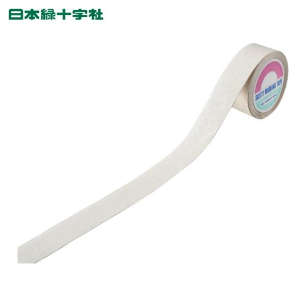 緑十字 反射テープ|特長:屋外のアスファルトやコンクリートにも設置可能な反射タイプのラインテープです。