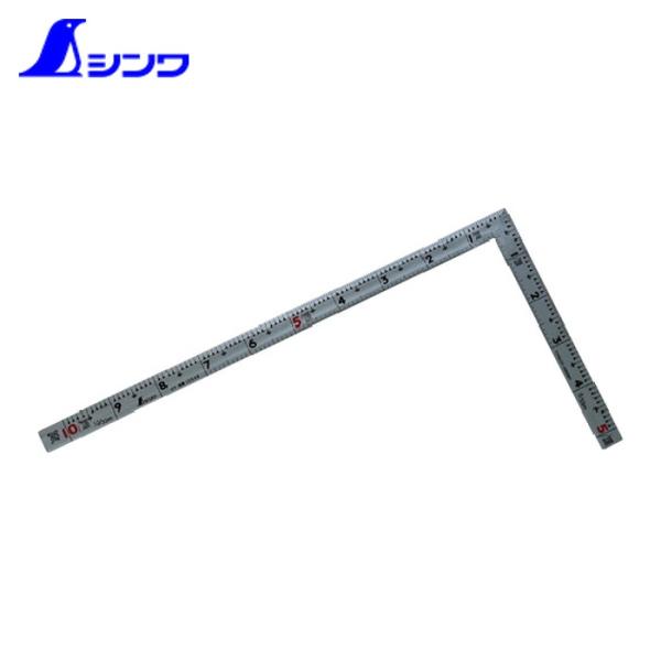 シンワ 曲尺|特長:角が薄くケガキやすくなっています。 外側基点の内側目盛が付いています。