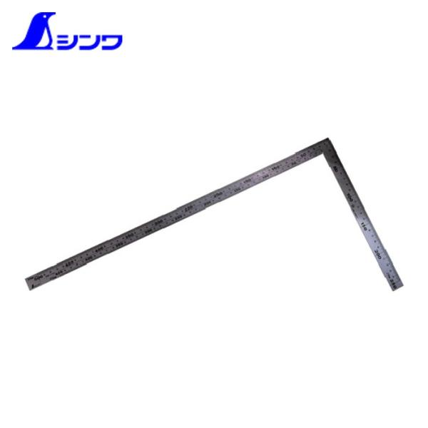 シンワ 曲尺|特長:衝撃に強く角度の狂いにくい厚手広巾タイプです。 シルバー加工で表面の反射を抑え目盛が読み取りやすくなっています。