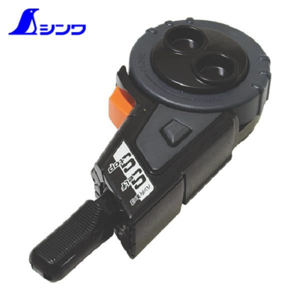 シンワ 墨つぼ|特長:タンクが開くので糸交換が簡単です。 引き出した位置でつぼ糸が止まるセルフストップ機能付きです。