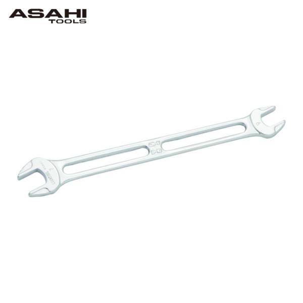 ASH 両口スパナ|特長:メーカー比で20%以上軽量化するとともに省資源を目指した工具です。 JIS S級です。