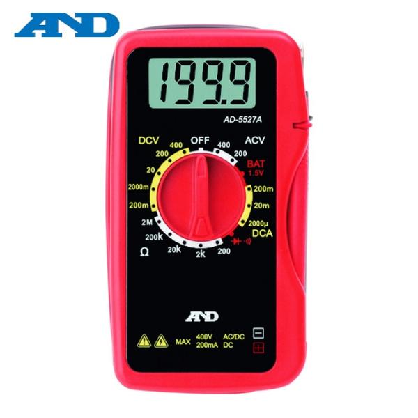 A&amp;D デジタルテスタ|特長:便利で使いやすいデジタルマルチメーターです。 直流/交流電圧、直流電流、抵抗測定、導通チェック、ダイオードチェック機能、乾電池チェック機能など、豊富な測定機能を搭載しています。