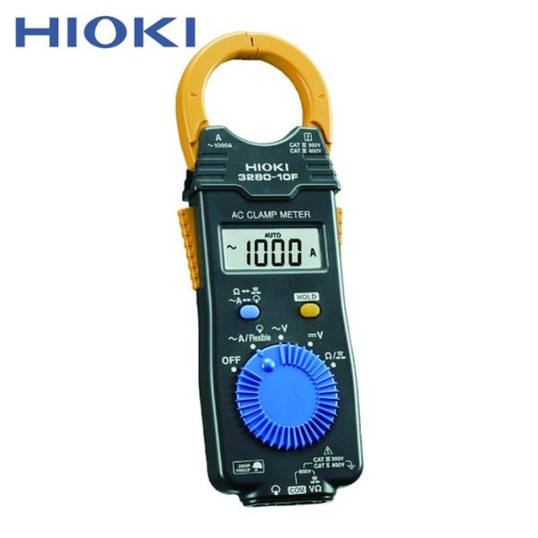 HIOKI デジタルクランプメーター(交流電流測定用)|特長:薄くて強いACクランプメータです。 25°C~65°Cと広い使用範囲で、1mの落下にも耐えるドロップルーフ対応です。 基本波成分に近い指示値の平均値整流型です。