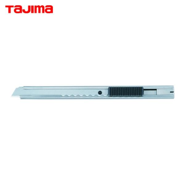 タジマ カッターナイフ|特長:丈夫でさびないステンレスホルダーを採用しています。 刃折り器(スナッパー)付です。 スナッパーはクリップタイプでポケットに差し込めます。