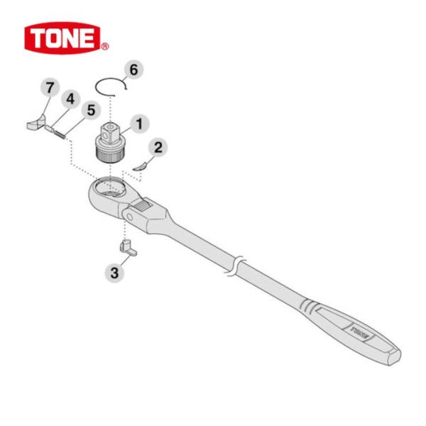 TONE ラチェットハンドル用パーツ|特長:ラチェットハンドル用リペアキットです。