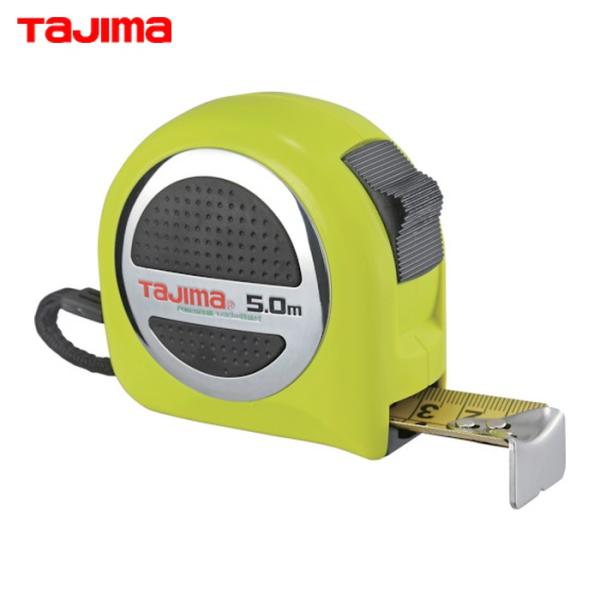 タジマ ロックタイプコンベックス|特長:尺相当目盛付です。 サビに強いステンレスばねを使用しています。 剛性力1。